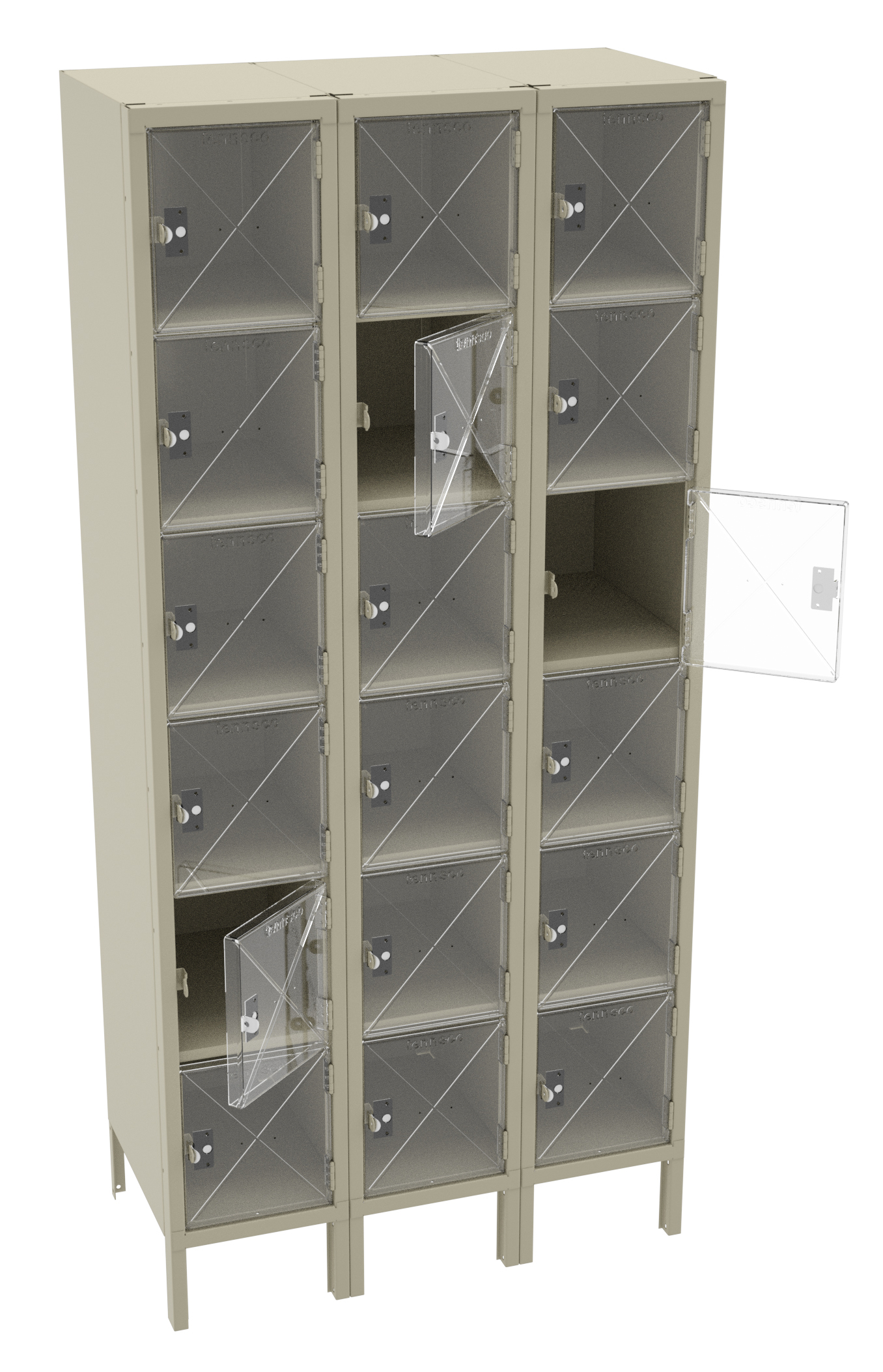Tennsco - Storage Made Easy - 6 High C-Thru Box Locker - Three Wide ...