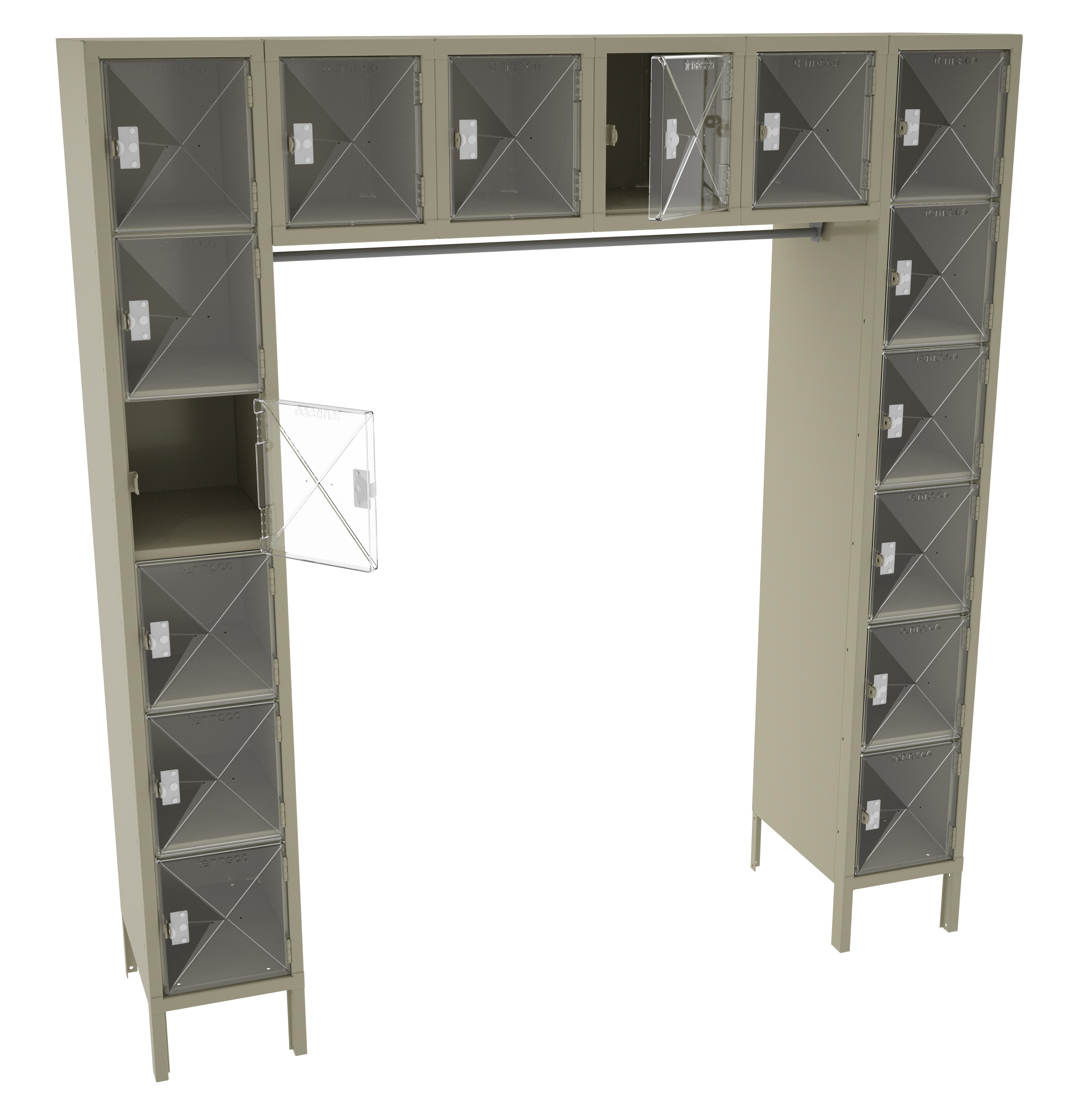 Tennsco - Storage Made Easy - 16 Person C-Thru Locker - With Legs ...