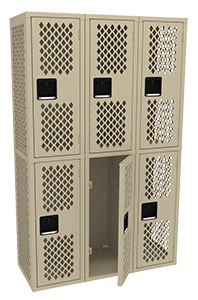 Tennsco - Storage Made Easy - Double Tier Ventilated Locker - Three ...