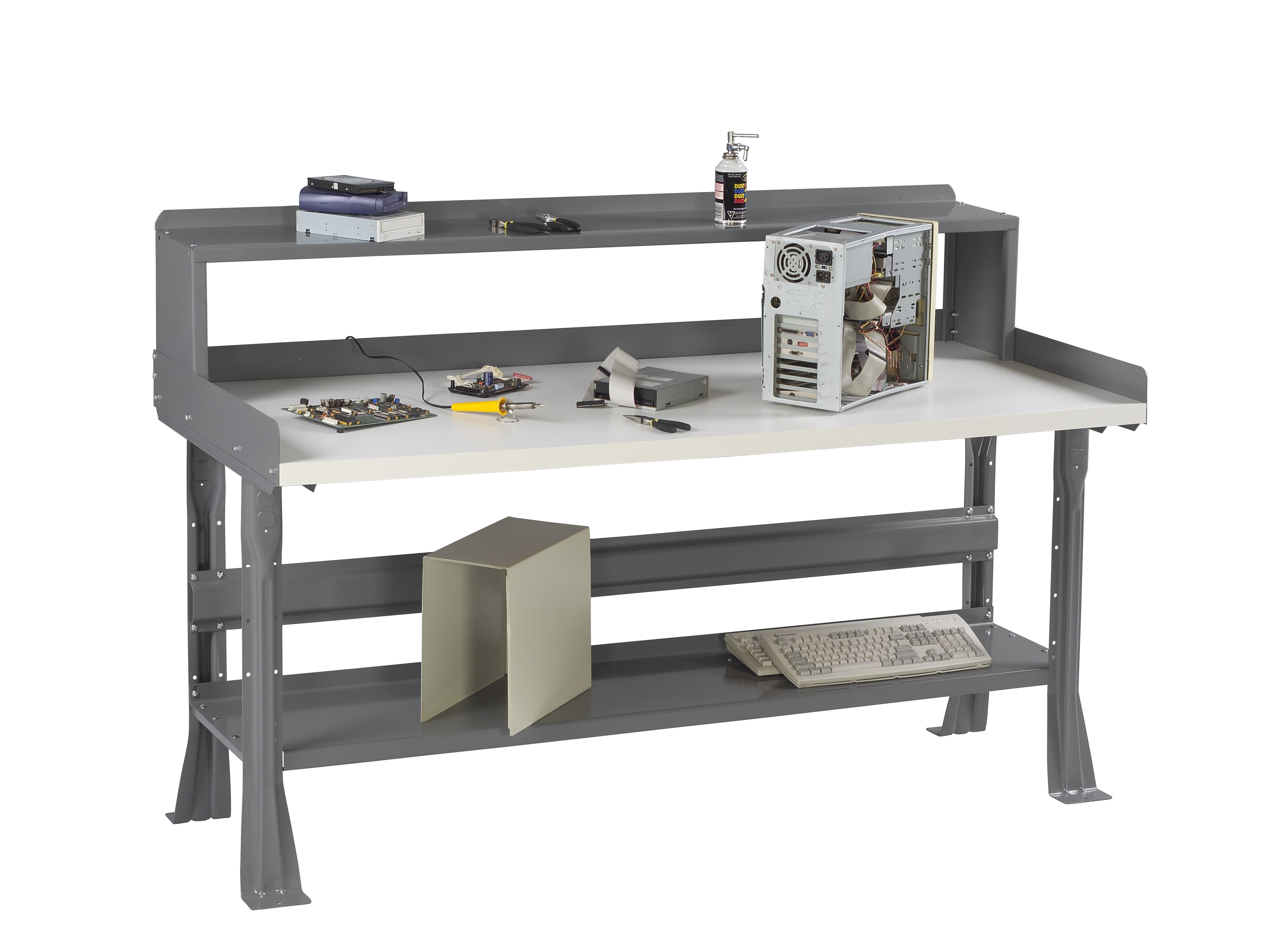 Tennsco - Storage Made Easy - Flared Leg Workbench with Plastic Top ...
