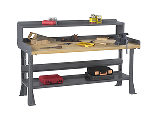 Tennsco - Storage Made Easy - Flared Leg Workbench with Butcher Block ...