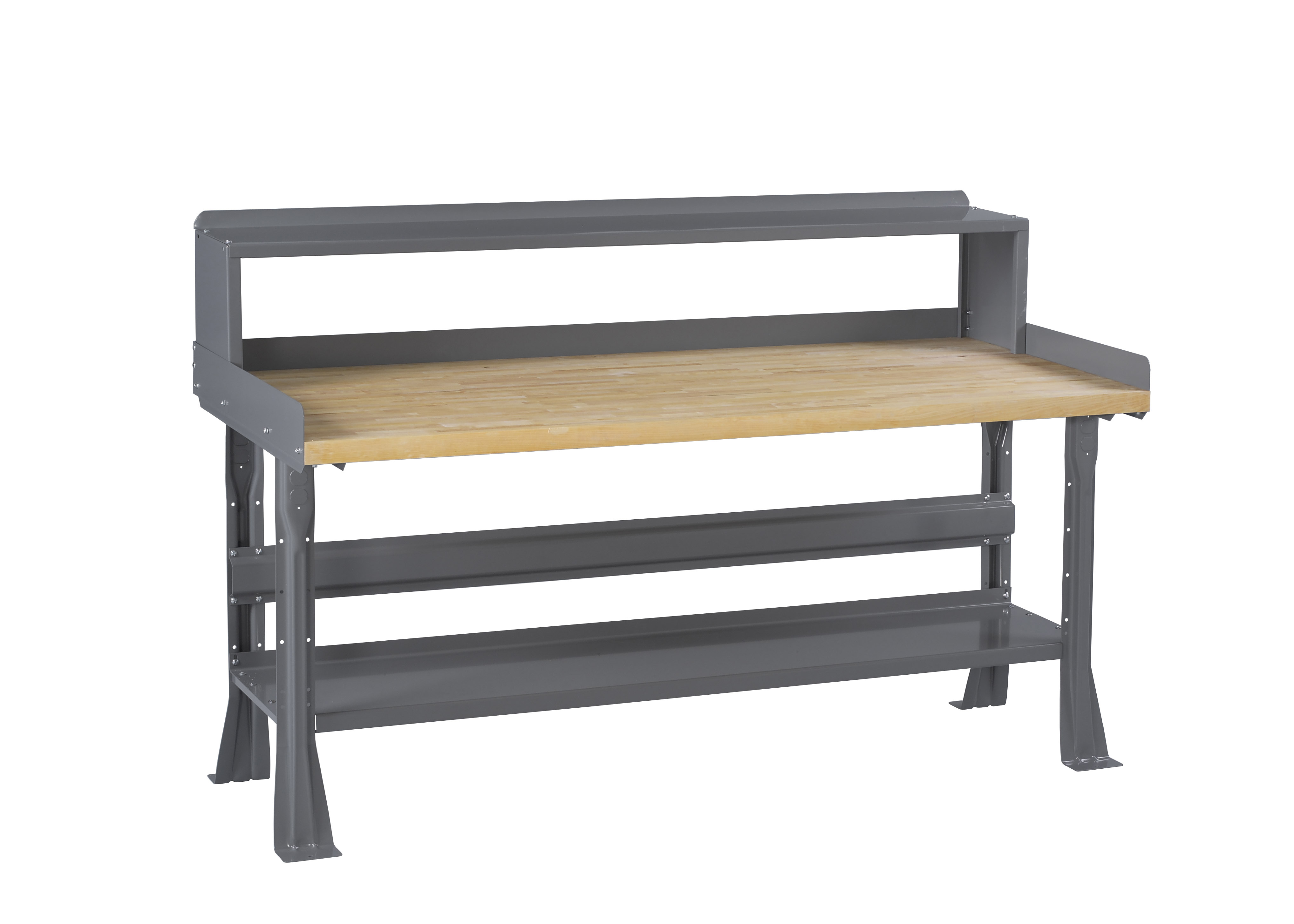 Tennsco - Storage Made Easy - Flared Leg Workbench with Butcher Block ...