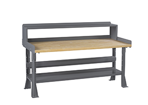 Tennsco - Storage Made Easy - Flared Leg Workbench with Butcher Block ...
